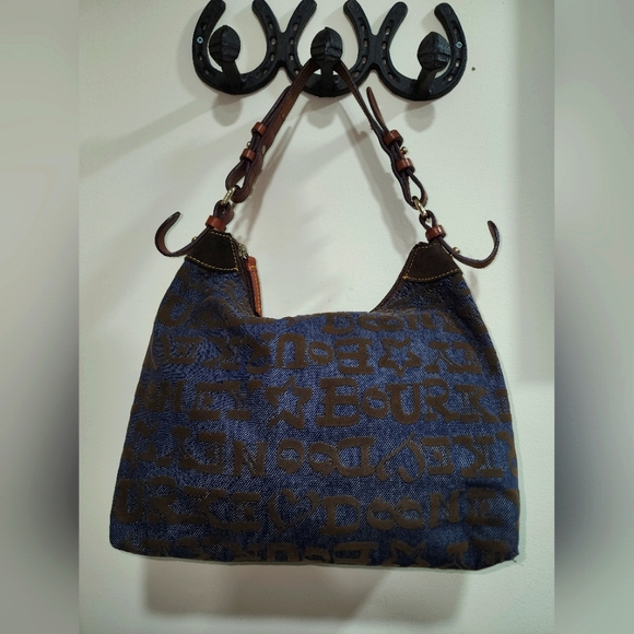 Dooney & Bourke | Bags | Dooney And Bourke Denim Suede Shoulder Bag ...